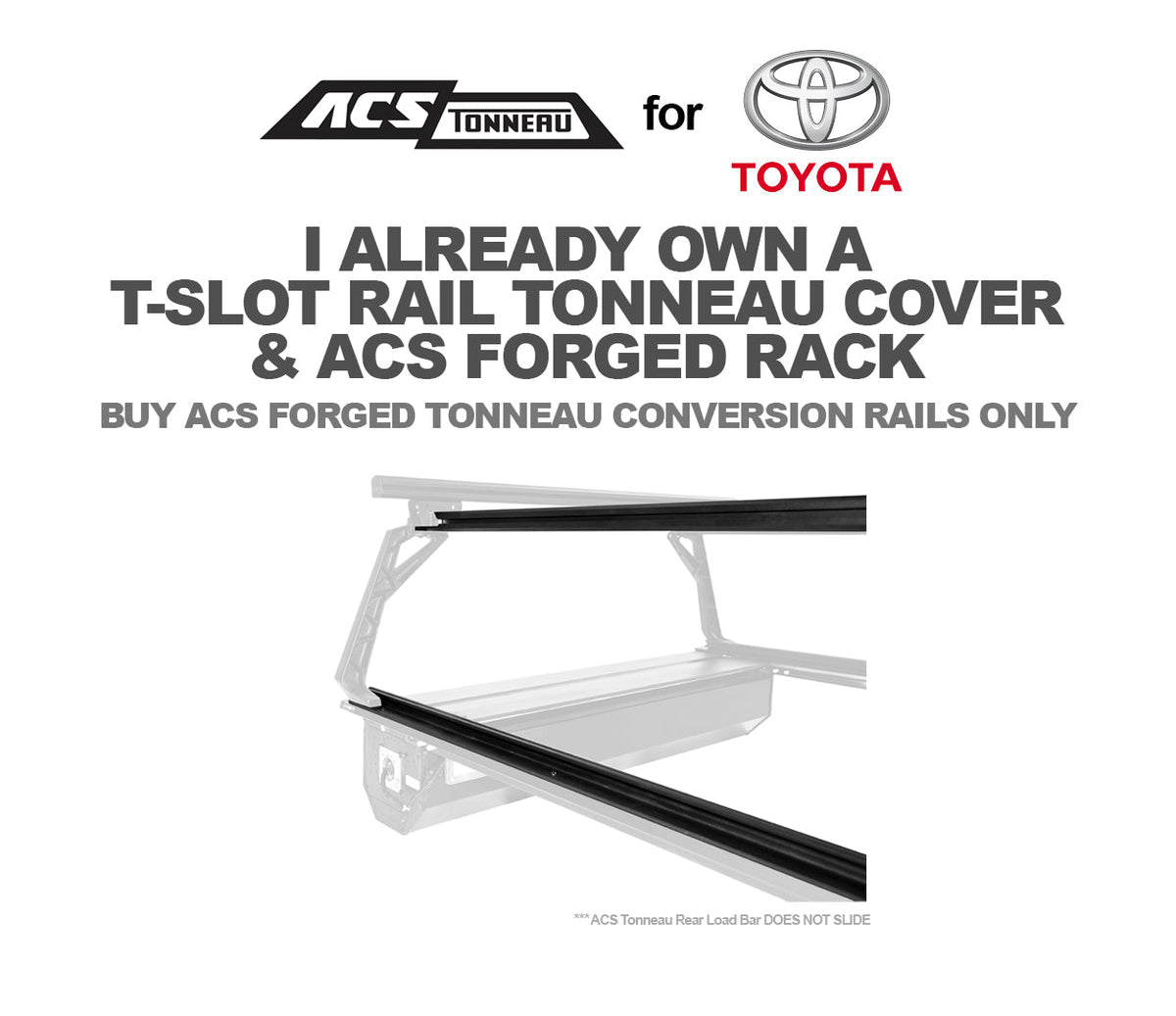 ACS FORGED TONNEAU - RAILS ONLY - Toyota – Trademark Adventure Outfitters